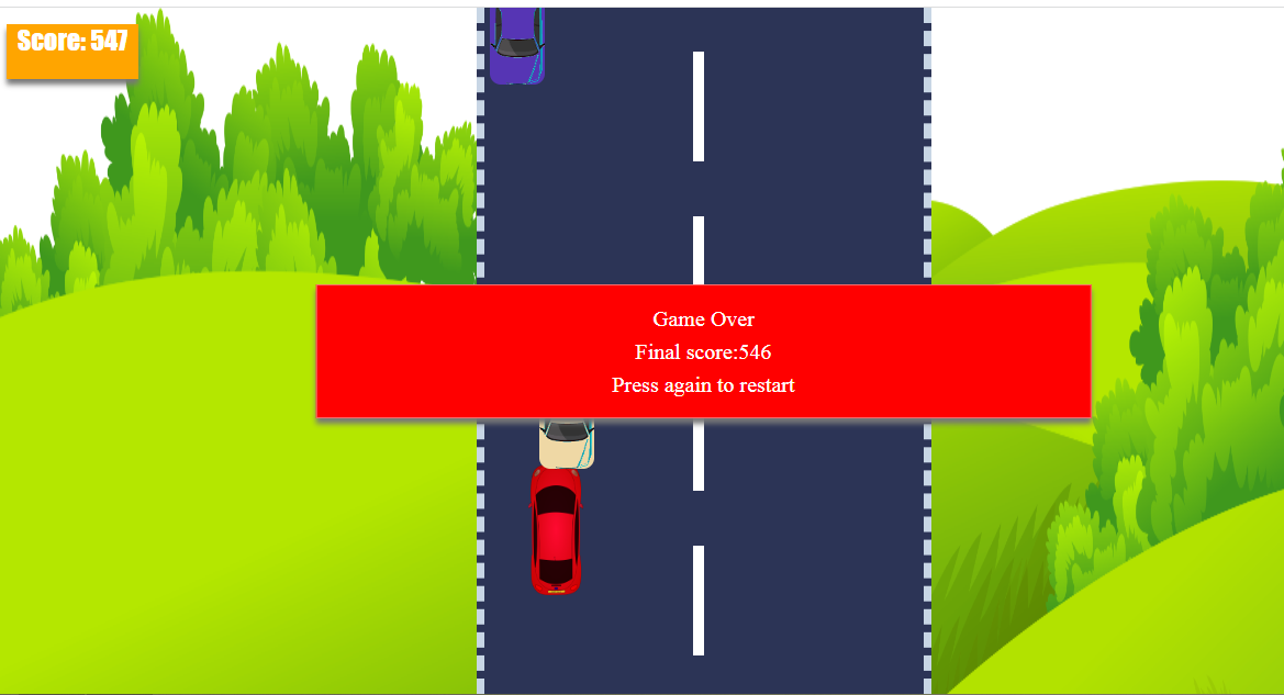 Road Rush Game In Javascript Free Source Code Sourcecodester
